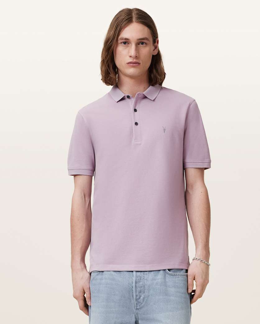 Pique Short Sleeve Polo Shirts 2 Pack GREY/ASHED PURPLE | ALLSAINTS